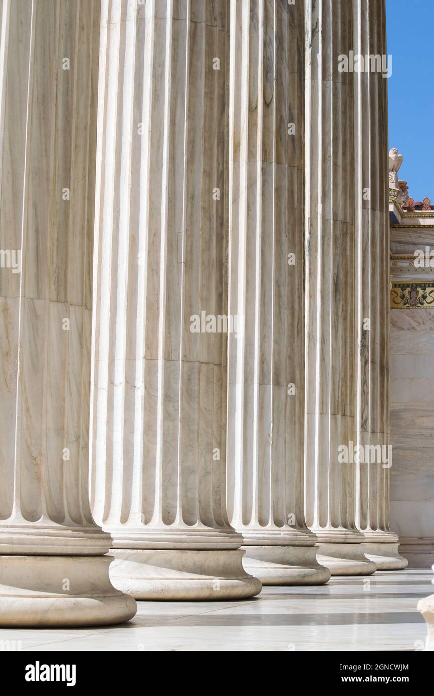 Ionic-style columns, a pediment with the central theme of the goddess ...