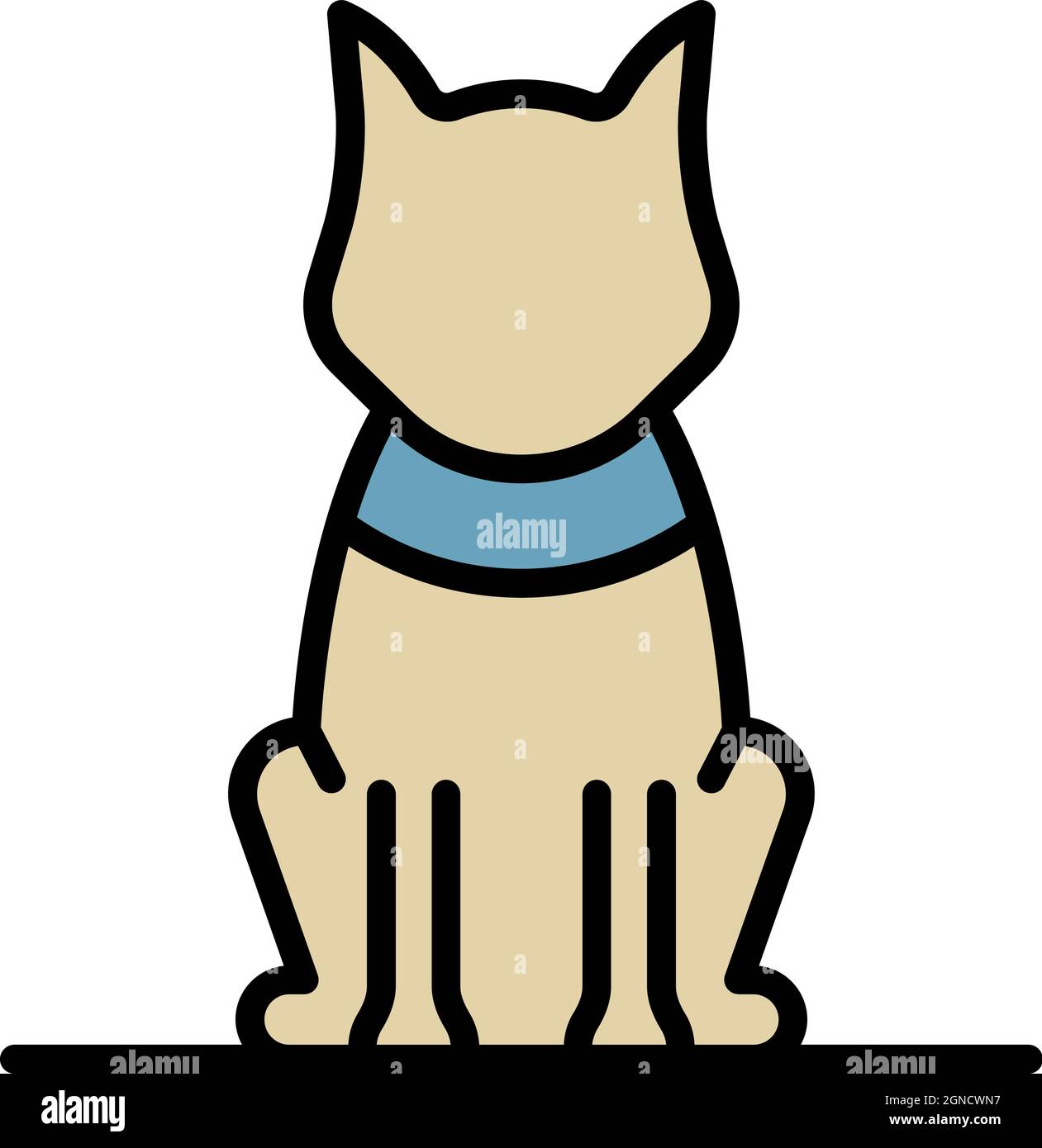 Sit dog icon. Outline sit dog vector icon color flat isolated Stock ...