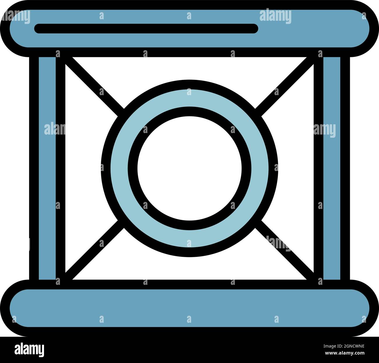 Dog agility circle icon. Outline dog agility circle vector icon color ...