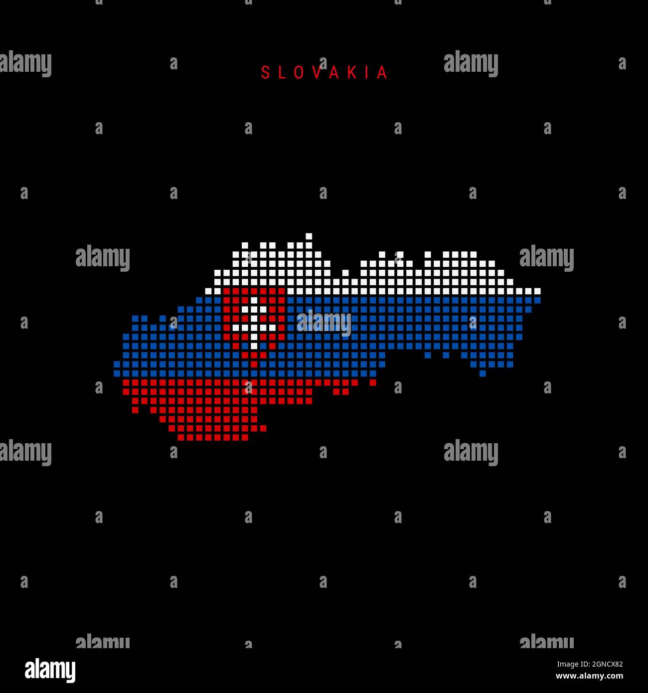 Square dots pattern map of Slovakia. Dotted pixel map with national ...