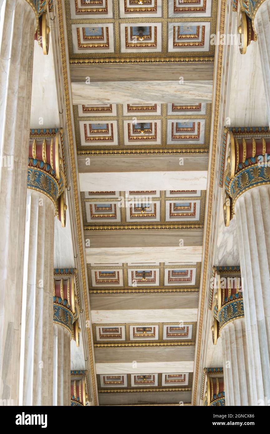 Ionic-style columns, a pediment with the central theme of the goddess ...