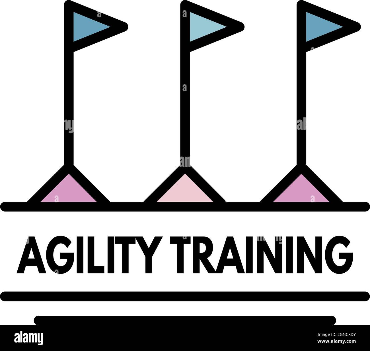 Agility training logo. Outline agility training vector logo color flat ...