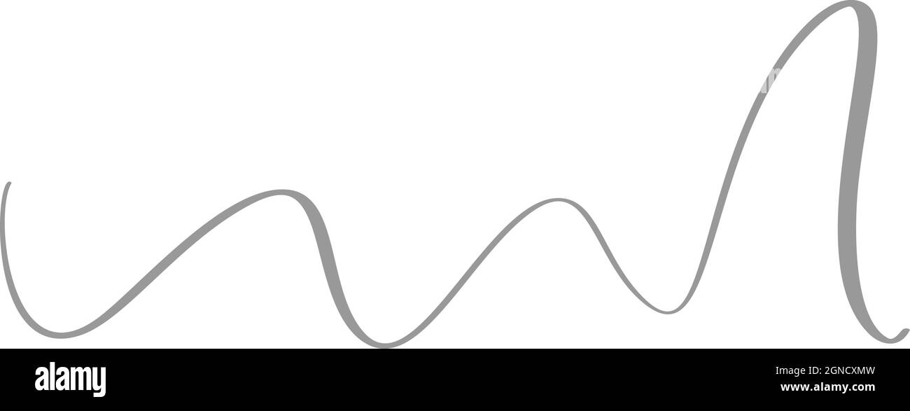 Abstract Vector Wavy calligraphy line divider. Black illustration ...