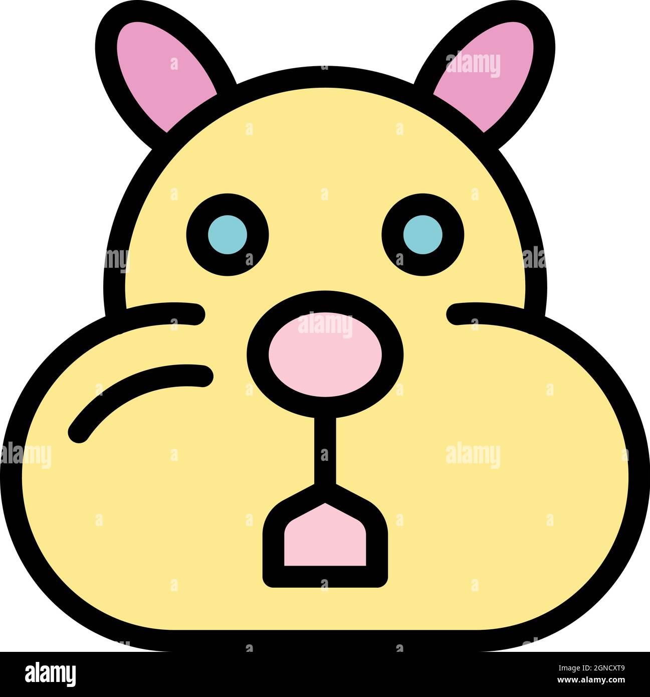 Sick hamster icon. Outline sick hamster vector icon color flat isolated ...