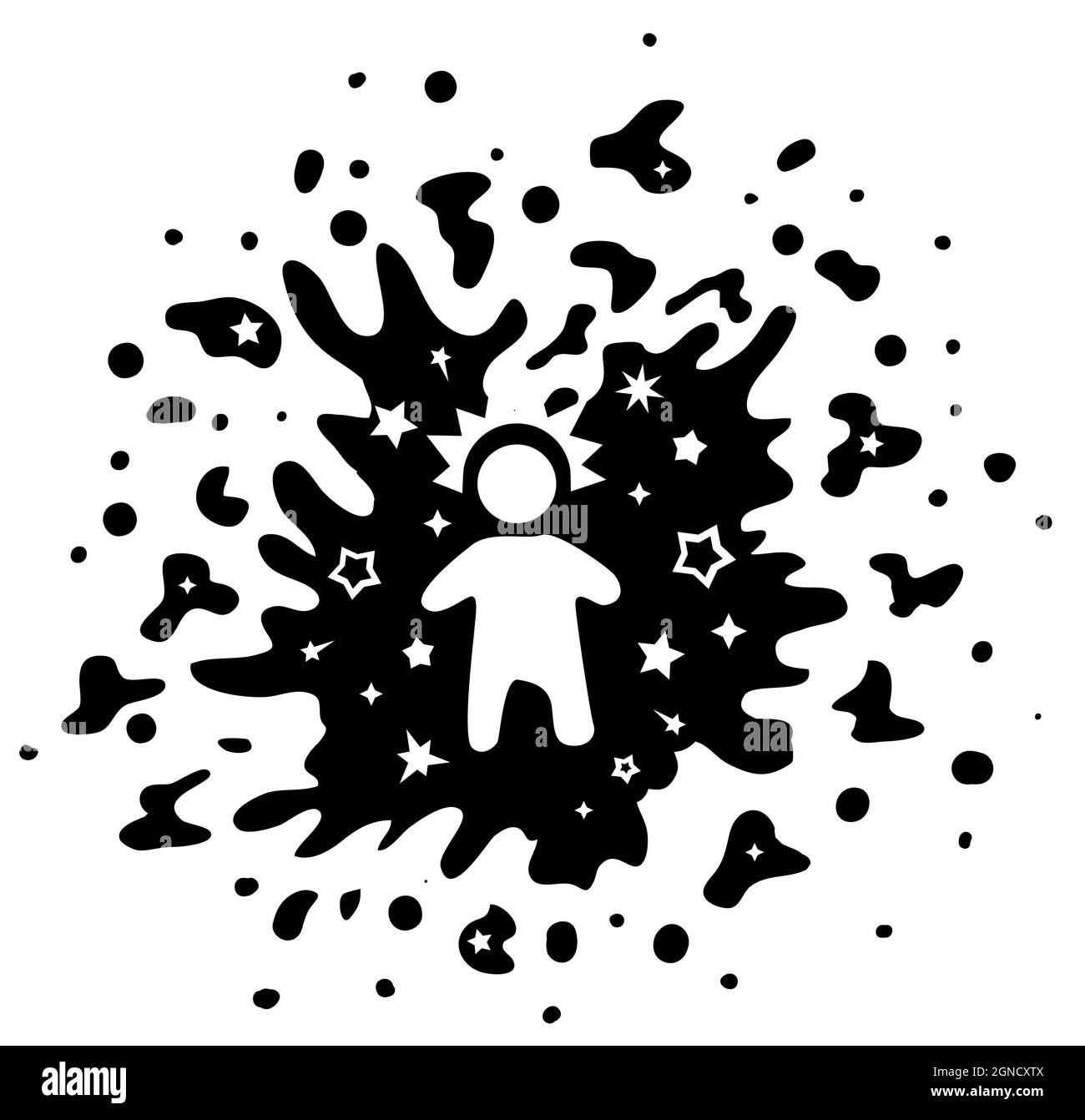 Celebrity star splatter grunge black, vector illustration, horizontal ...