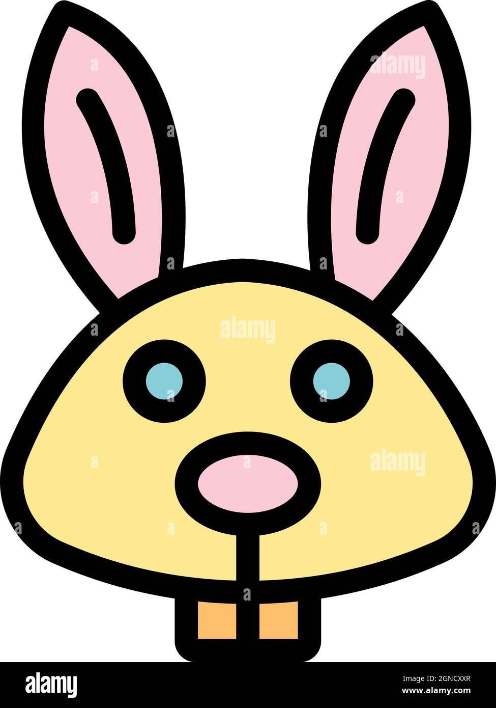 Hare icon. Outline hare vector icon color flat isolated Stock Vector ...