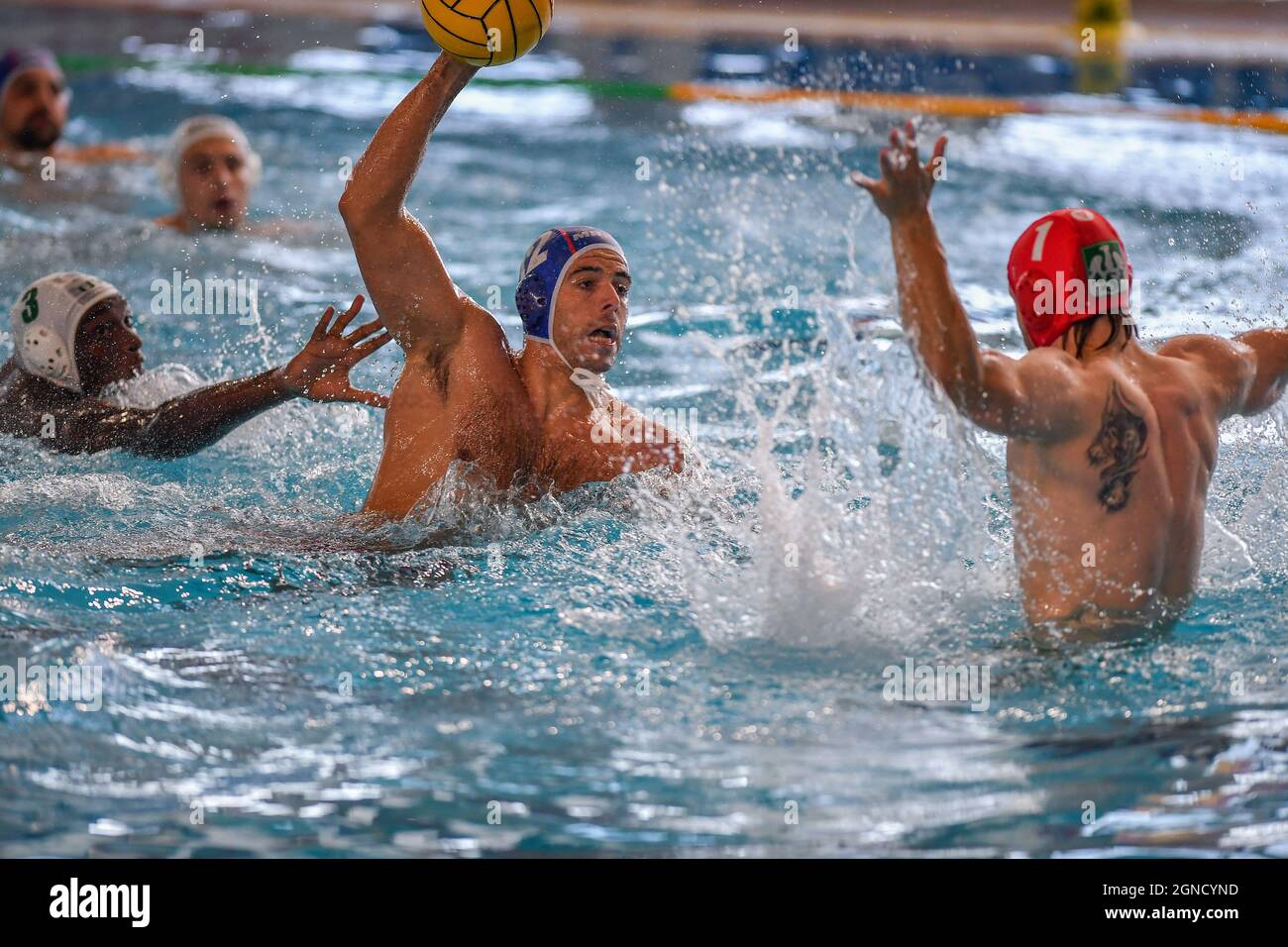 Zanelli pools, Savona, Italy, September 24, 2021, MOORE Messan (AZS ...