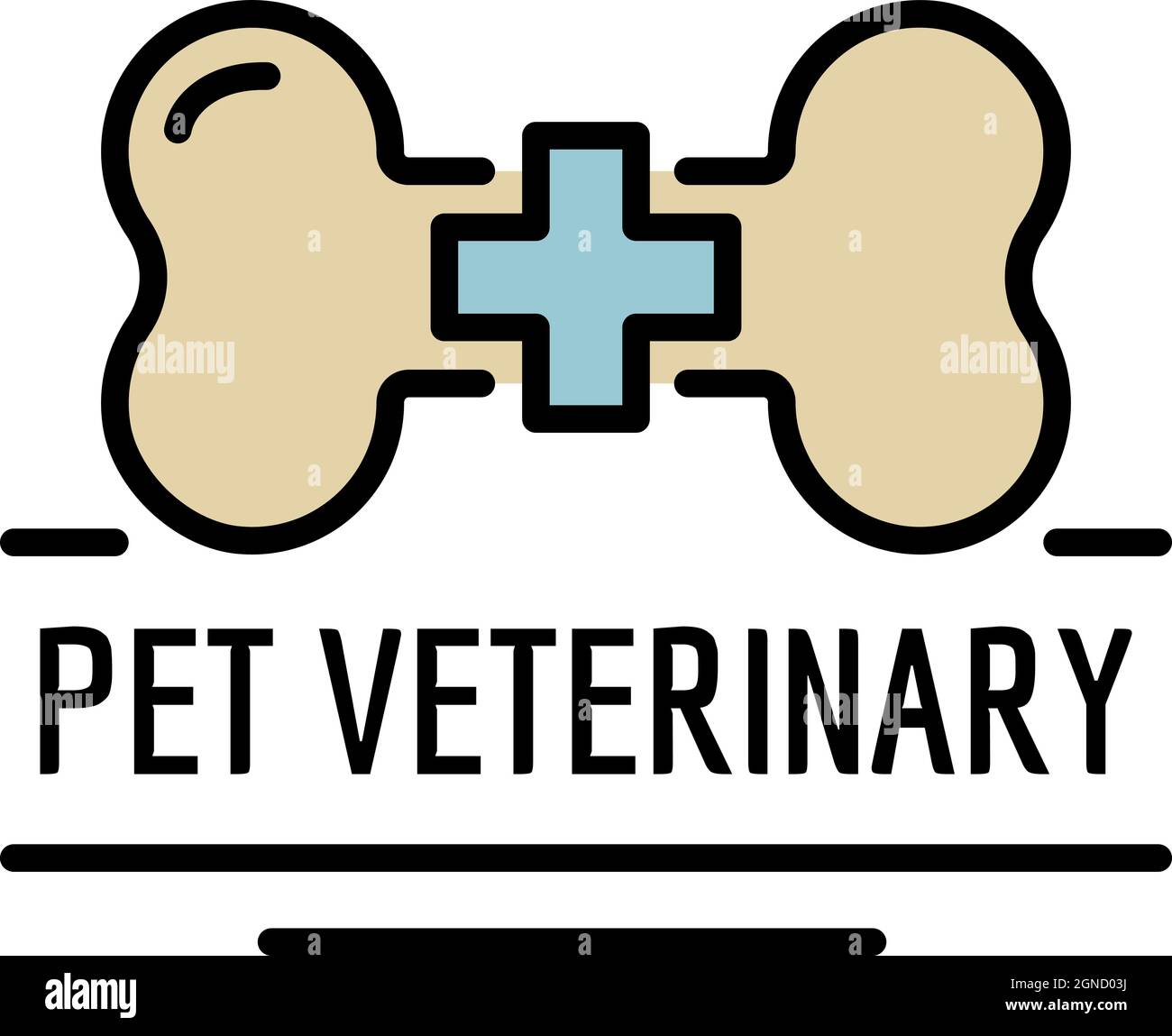 Pet veterinary logo. Outline pet veterinary vector logo color flat ...