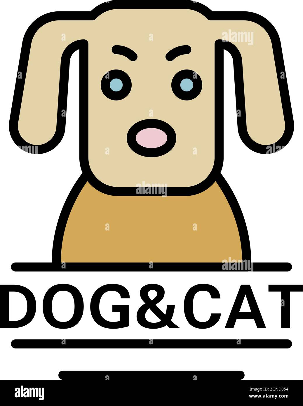 Dog veterinary logo. Outline dog veterinary vector logo color flat ...