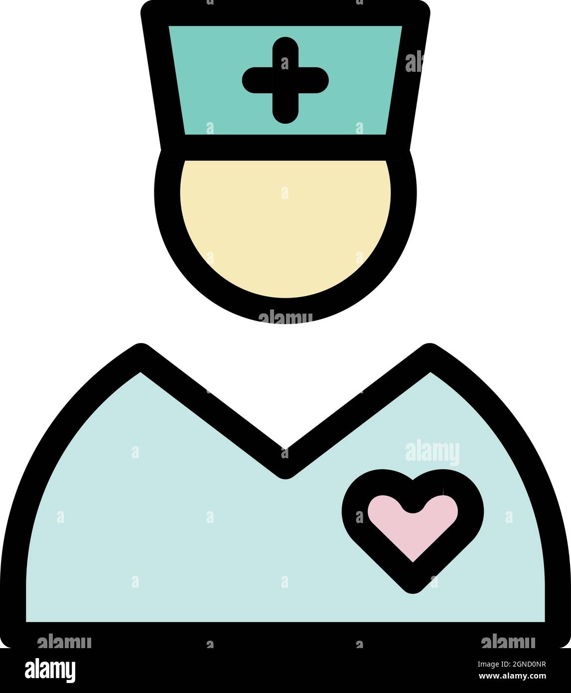 Pediatric doctor icon. Outline pediatric doctor vector icon color flat ...