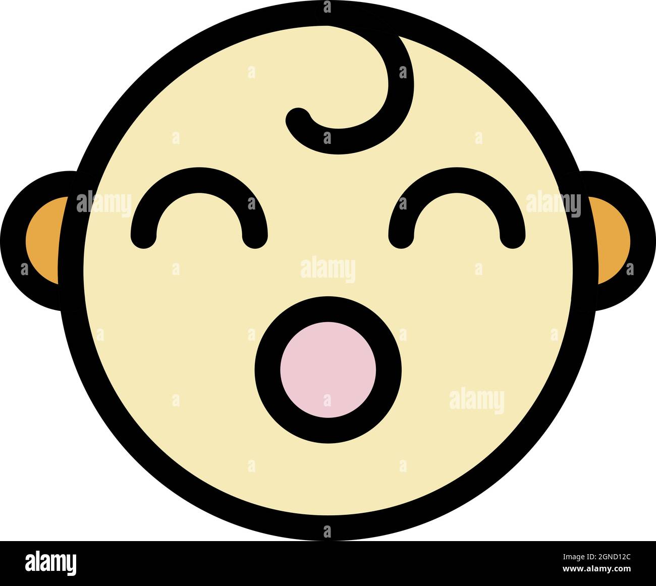Baby face icon. Outline baby face vector icon color flat isolated Stock ...