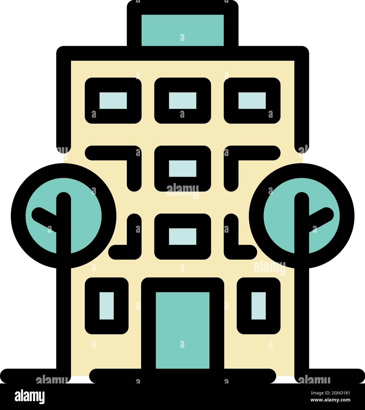 Hospital building icon. Outline hospital building vector icon color ...