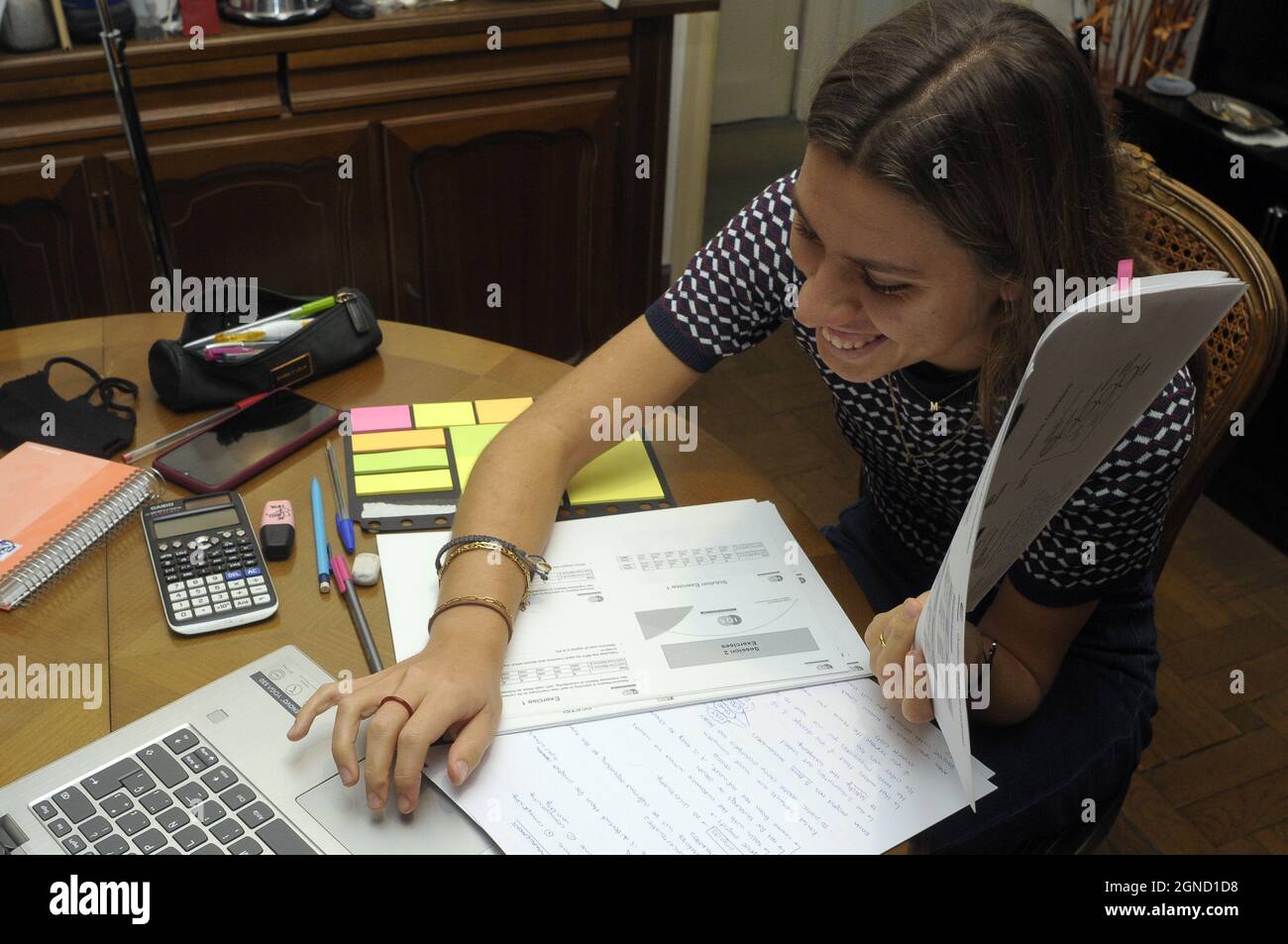 young studying, girl studying, doing homework, homework, telework, 22 ...