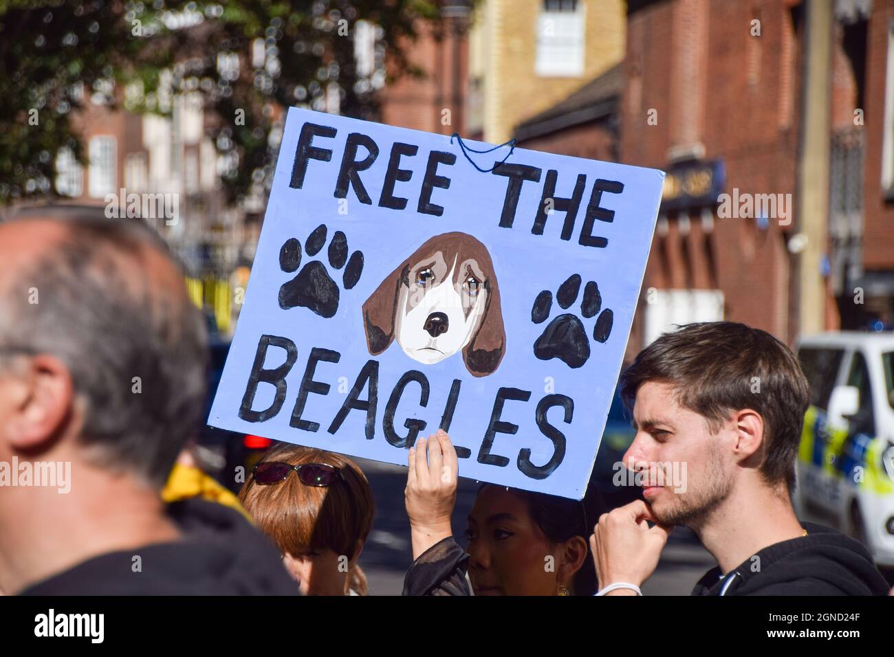 London, United Kingdom. 24th September 2021. Activists gathered outside ...