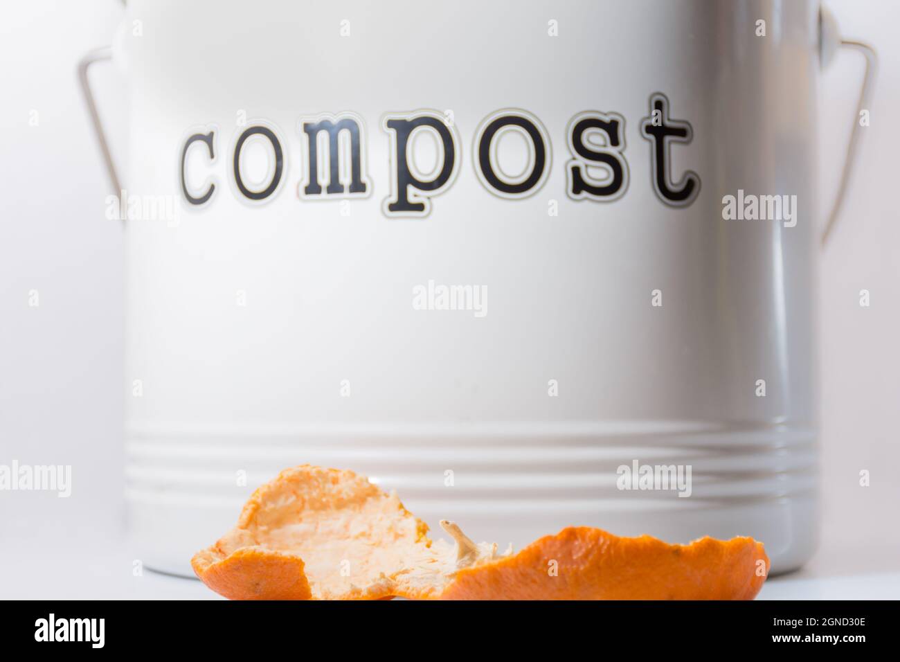 Closeup shot of a bucket with compost on it Stock Photo - Alamy