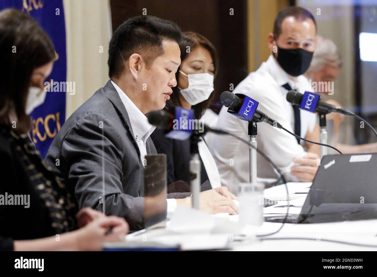 Tokyo, Japan. 24th Sep, 2021. Shinji Kojima (not his real name) speaks ...