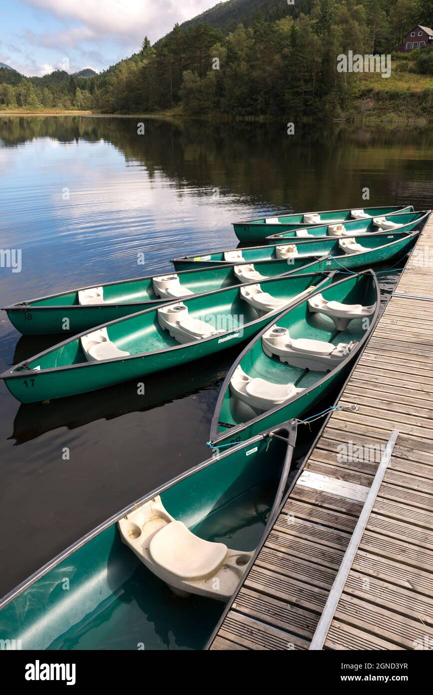 canoe ride on lake Osoyro in Norway Stock Photo - Alamy