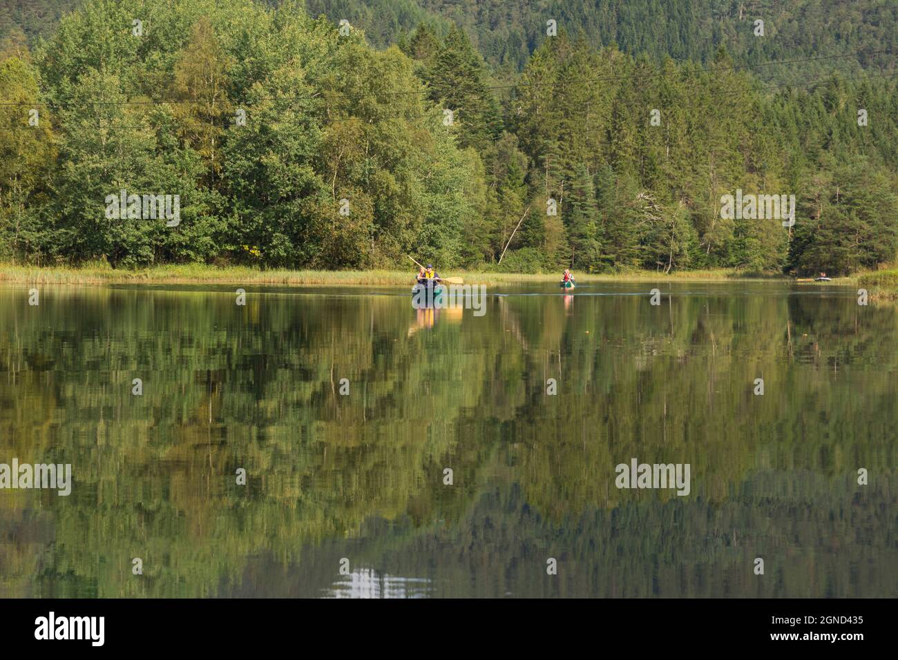 canoe ride on lake Osoyro in Norway Stock Photo - Alamy