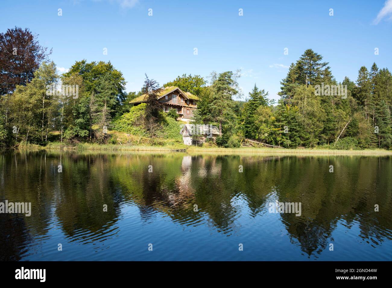 canoe ride on lake Osoyro in Norway Stock Photo - Alamy