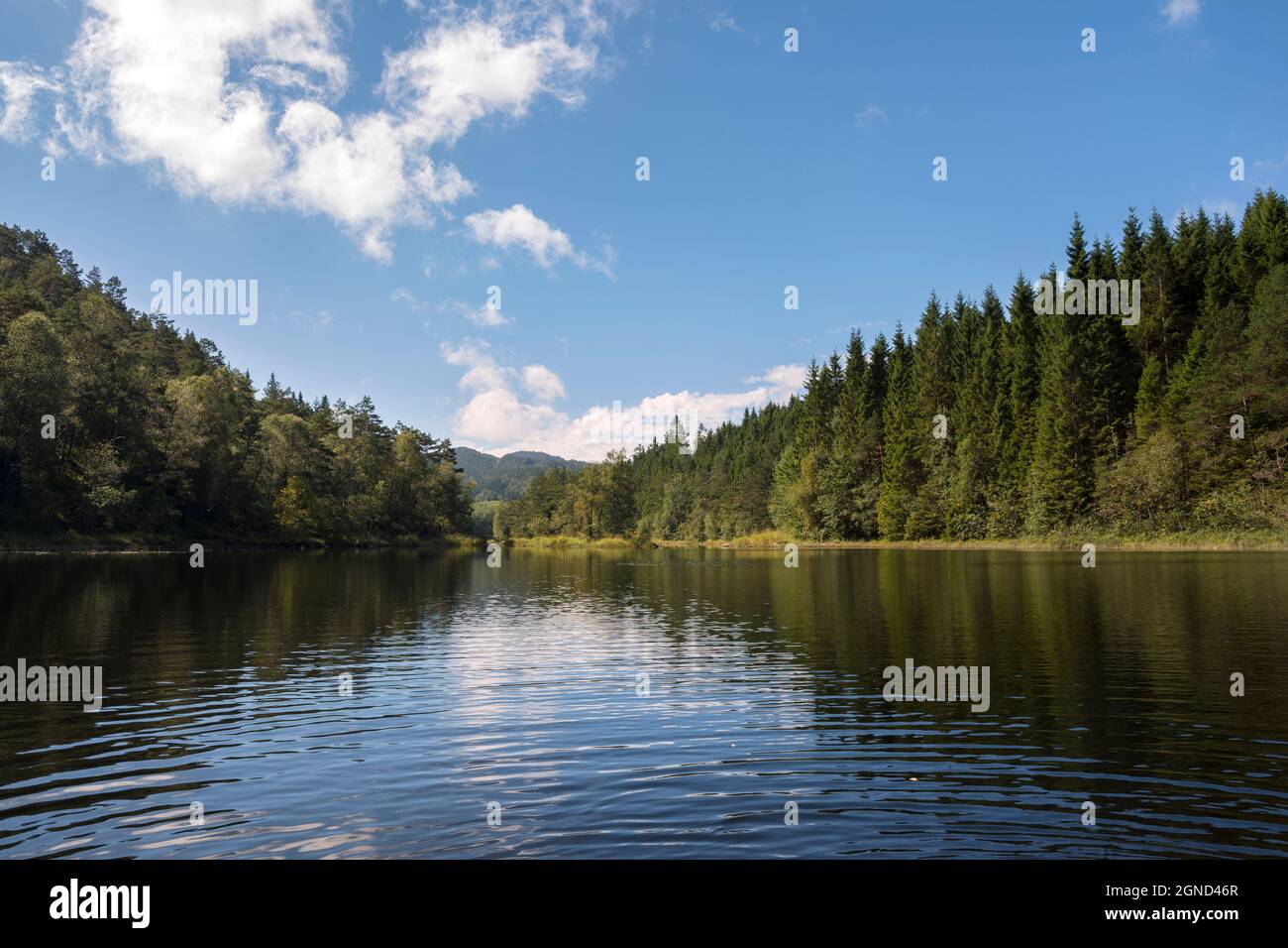 canoe ride on lake Osoyro in Norway Stock Photo - Alamy