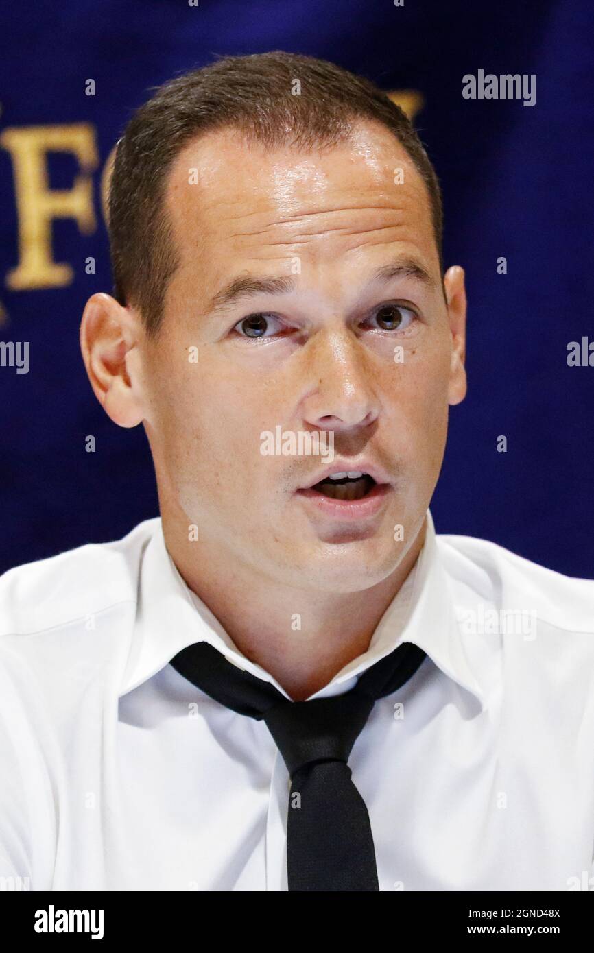 Tokyo, Japan. 24th Sep, 2021. Vicent Fichot speaks during a news ...