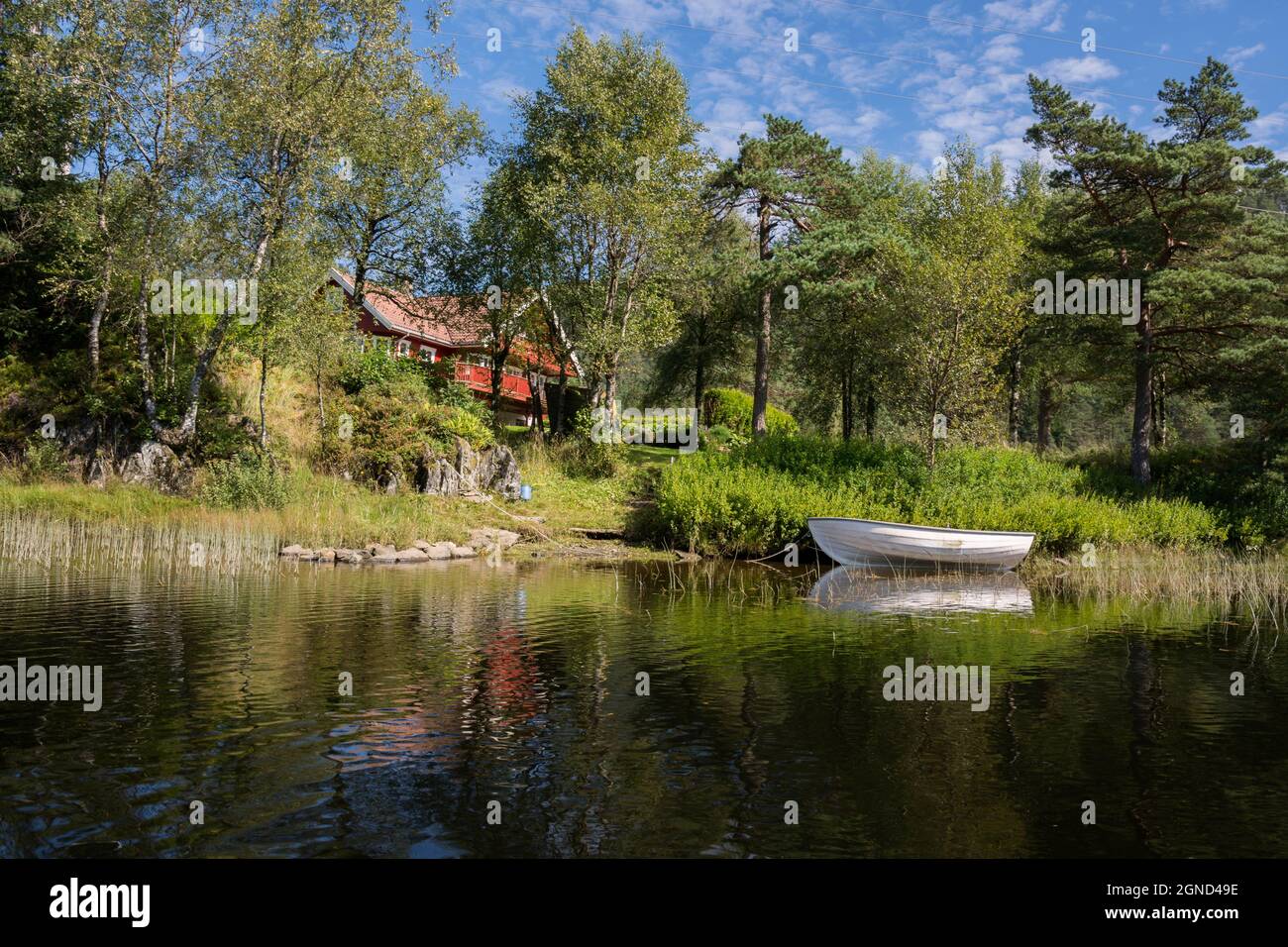 canoe ride on lake Osoyro in Norway Stock Photo - Alamy