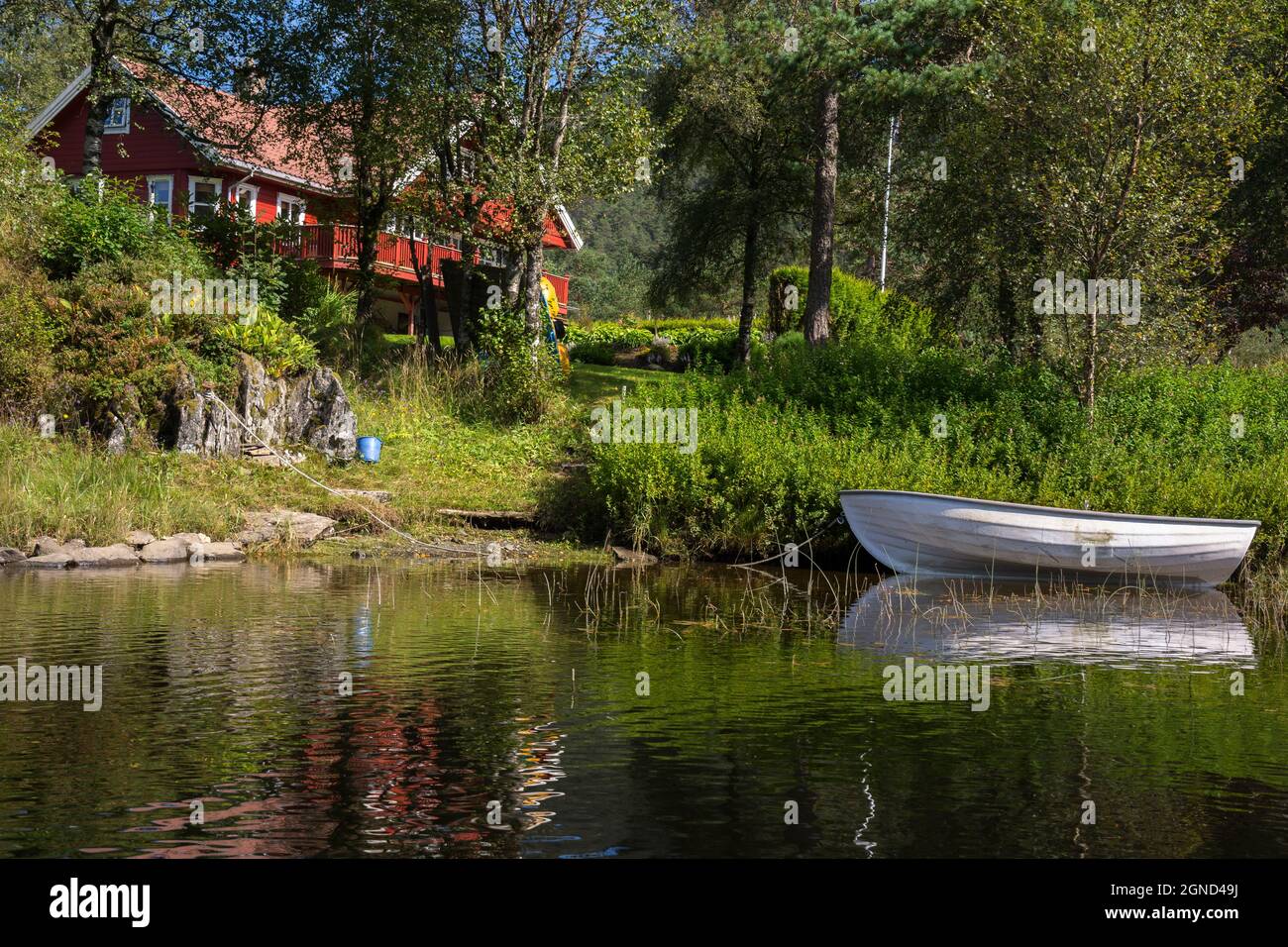 canoe ride on lake Osoyro in Norway Stock Photo - Alamy
