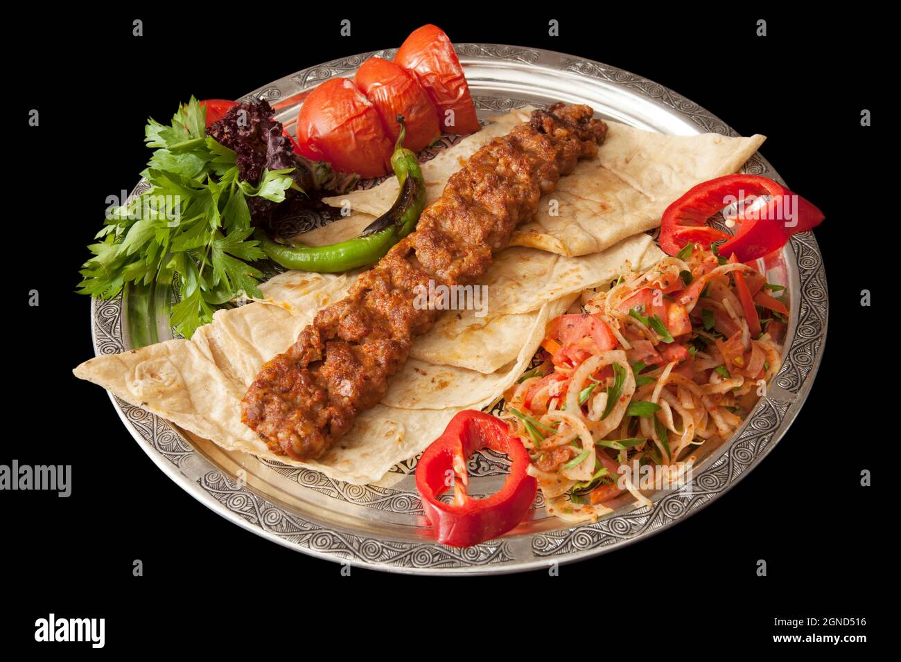 Traditional Turkish Adana Kebab - Shish Kebab Stock Photo - Alamy