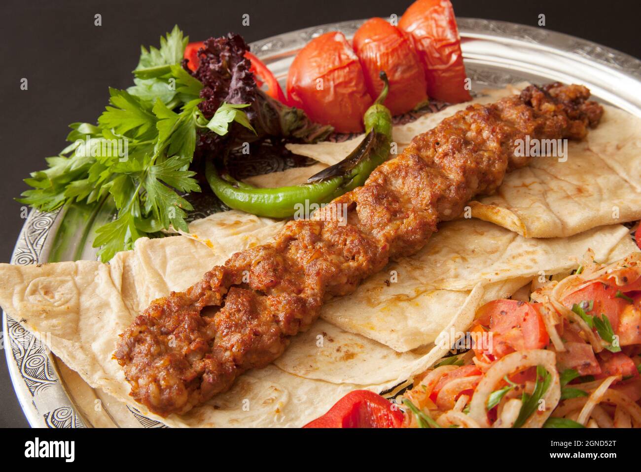Traditional Turkish Adana Kebab - Shish Kebab Stock Photo - Alamy