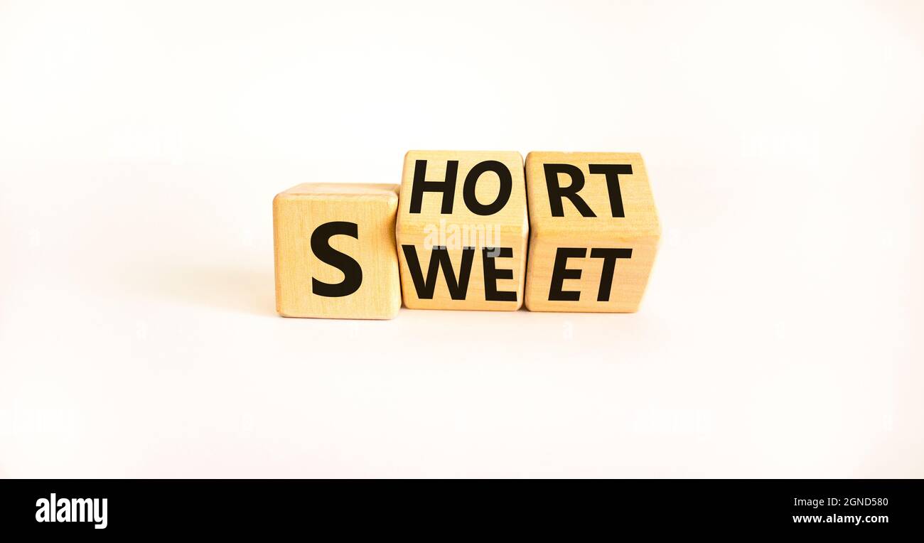 Short and sweet symbol. Turned wooden cubes and changed the word 'short ...