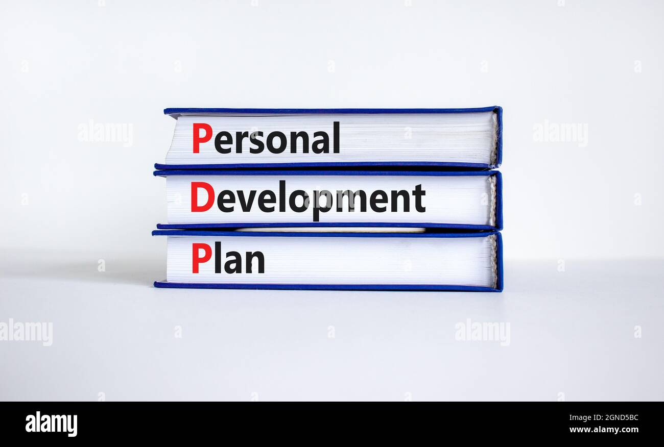PDP, Personal development plan symbol. Words PDP, Personal development ...