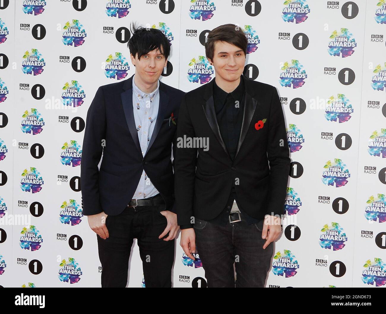 London, UK. 031113. Phil Lester and Dan Lester at the BBC Teen Awards ...