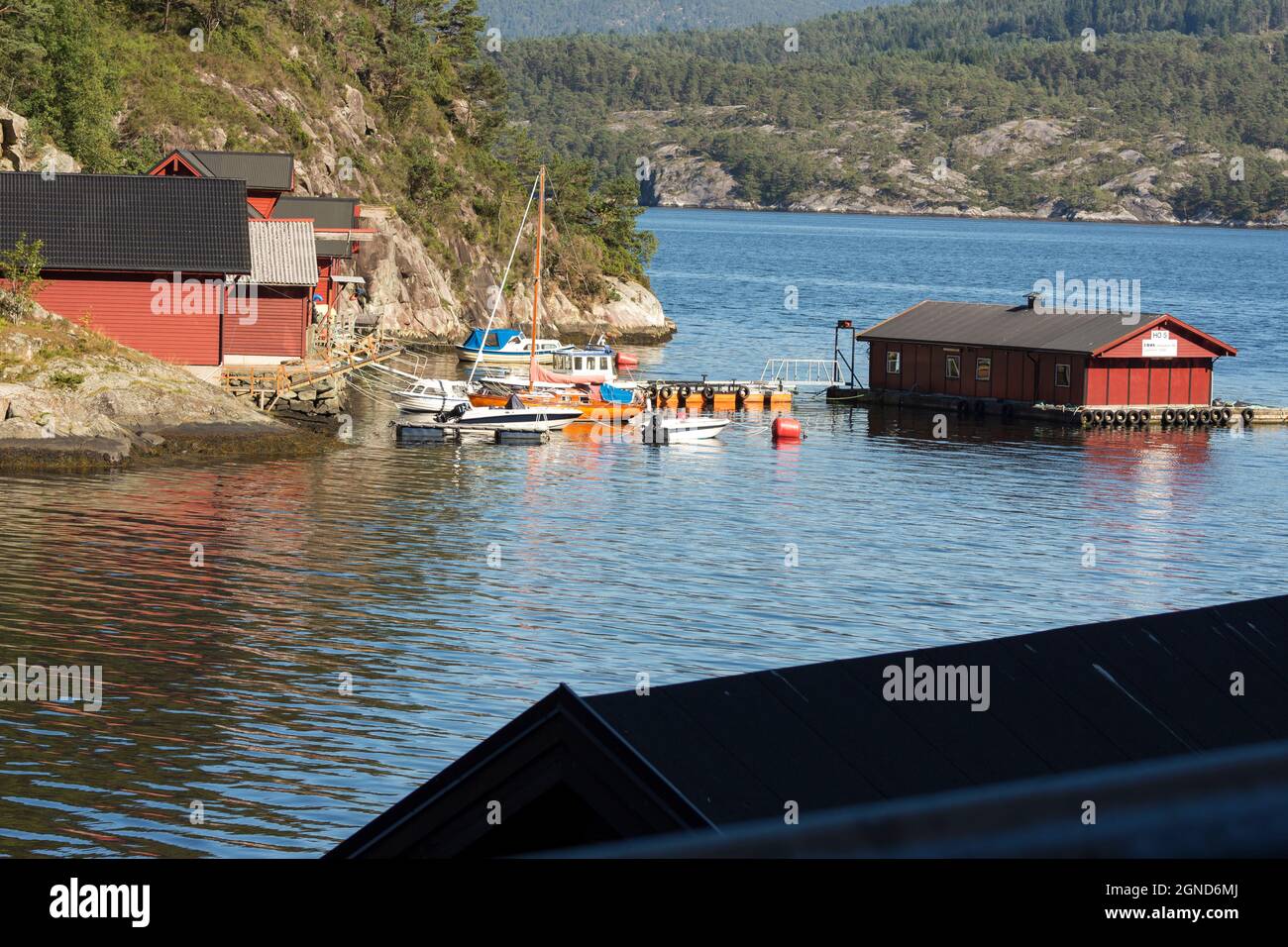 colorful wooden houses on the sea in Osoyro in Norway Stock Photo - Alamy