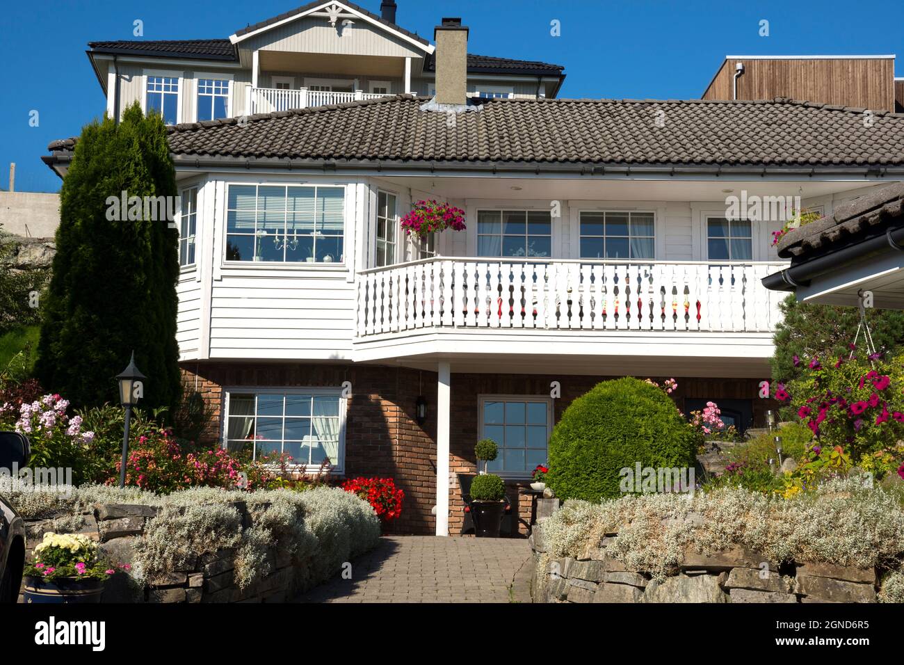 colorful wooden houses on the sea in Osoyro in Norway Stock Photo - Alamy
