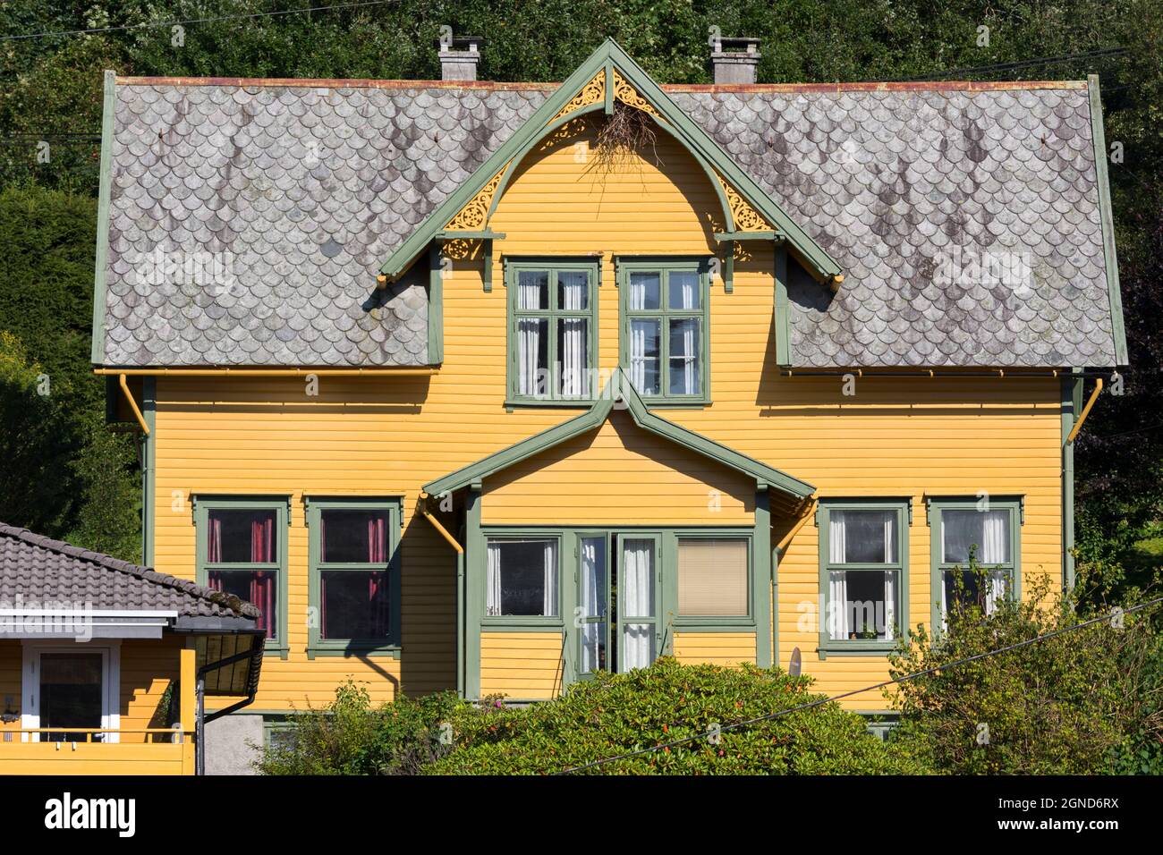 colorful wooden houses on the sea in Osoyro in Norway Stock Photo - Alamy