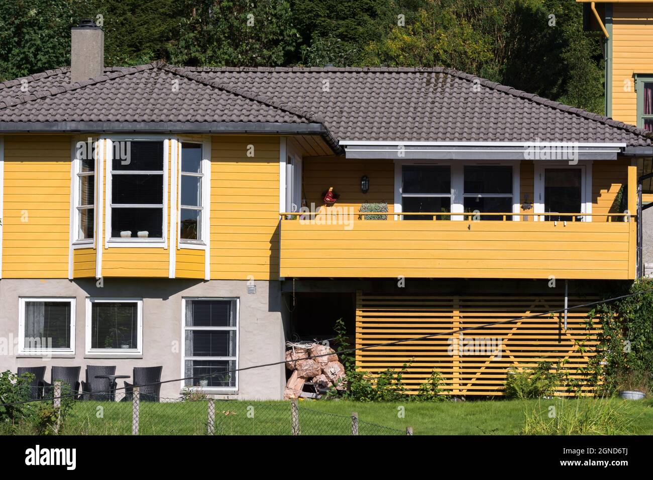 colorful wooden houses on the sea in Osoyro in Norway Stock Photo - Alamy