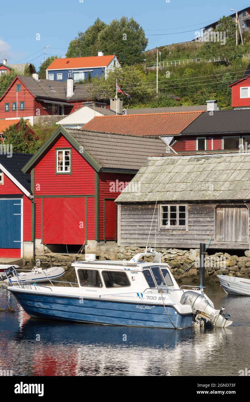 colorful wooden houses on the sea in Osoyro in Norway Stock Photo - Alamy