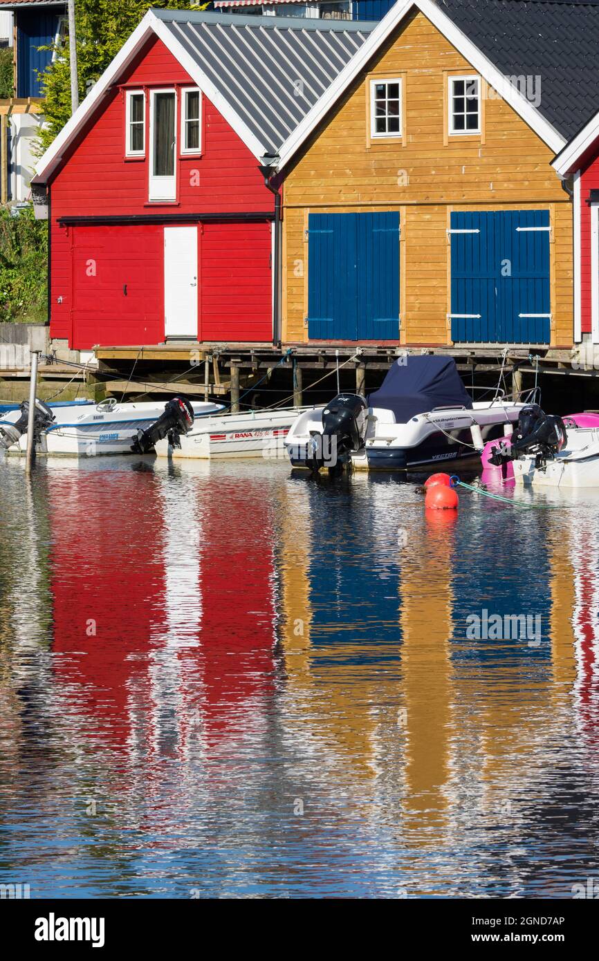 colorful wooden houses on the sea in Osoyro in Norway Stock Photo - Alamy
