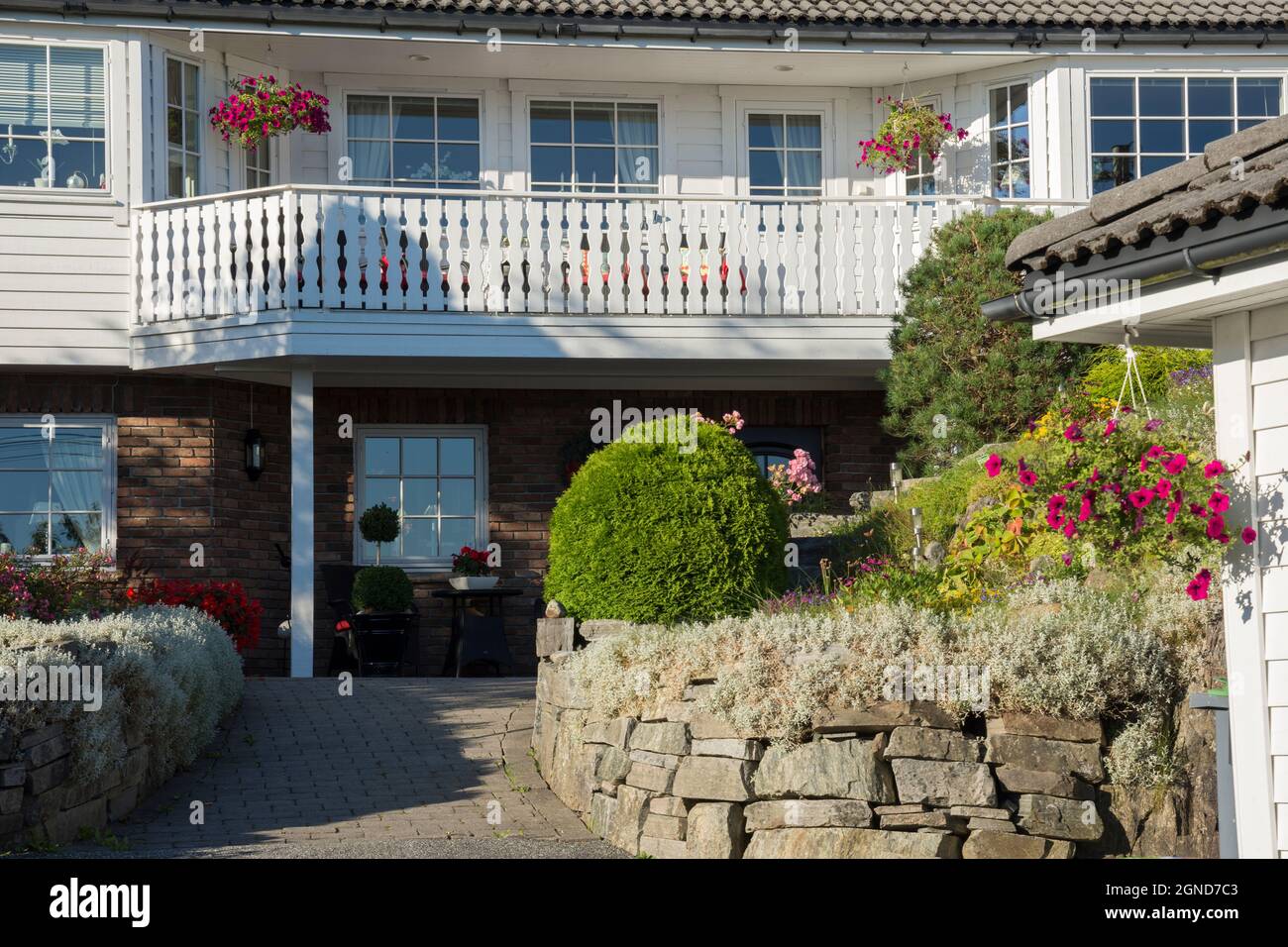 colorful wooden houses on the sea in Osoyro in Norway Stock Photo - Alamy