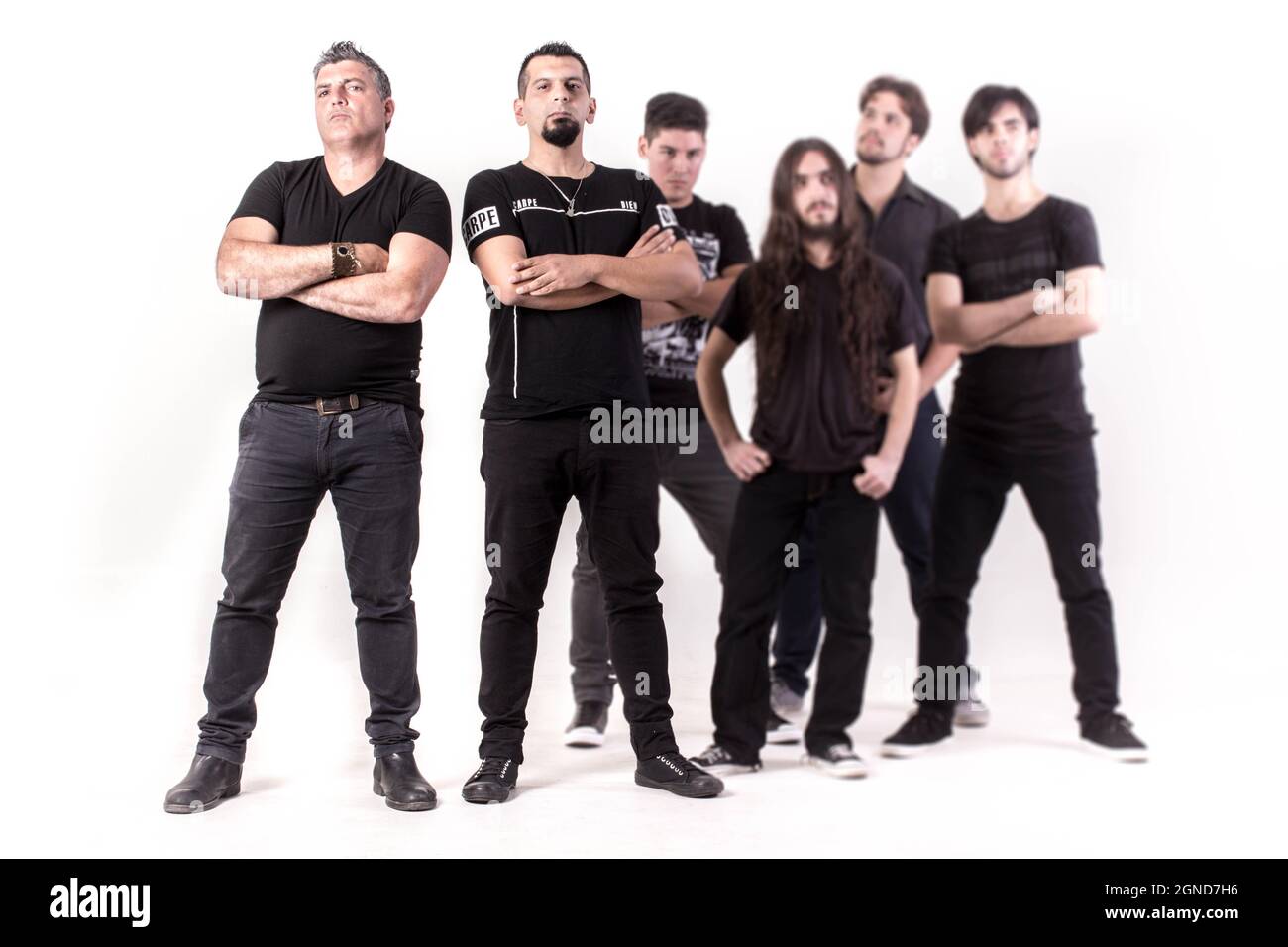 Band portrait over white background Stock Photo - Alamy