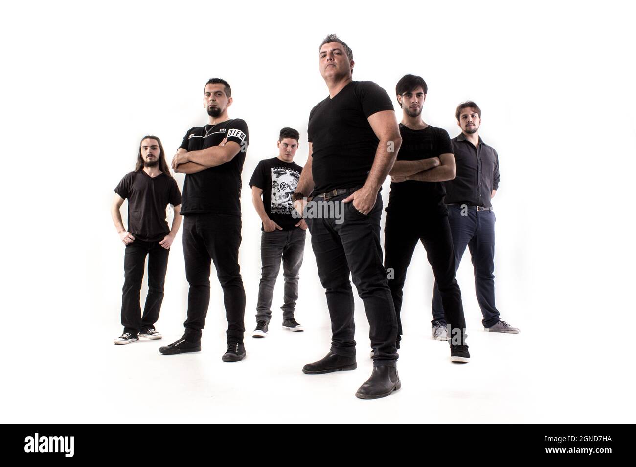 Band portrait over white background Stock Photo - Alamy