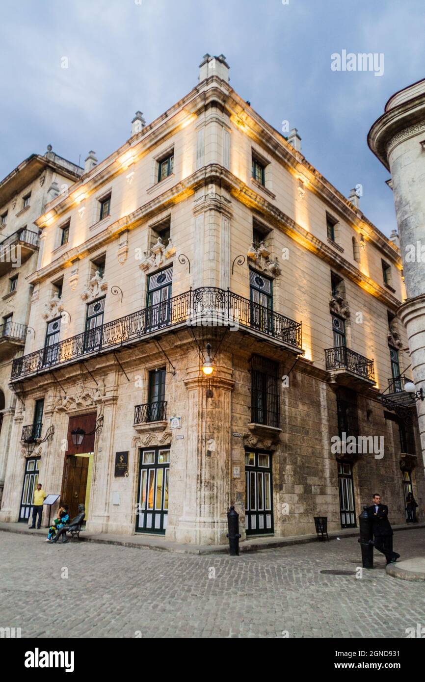 HAVANA, CUBA - FEB 22, 2016: Old colonial buildings on Plaza de San ...