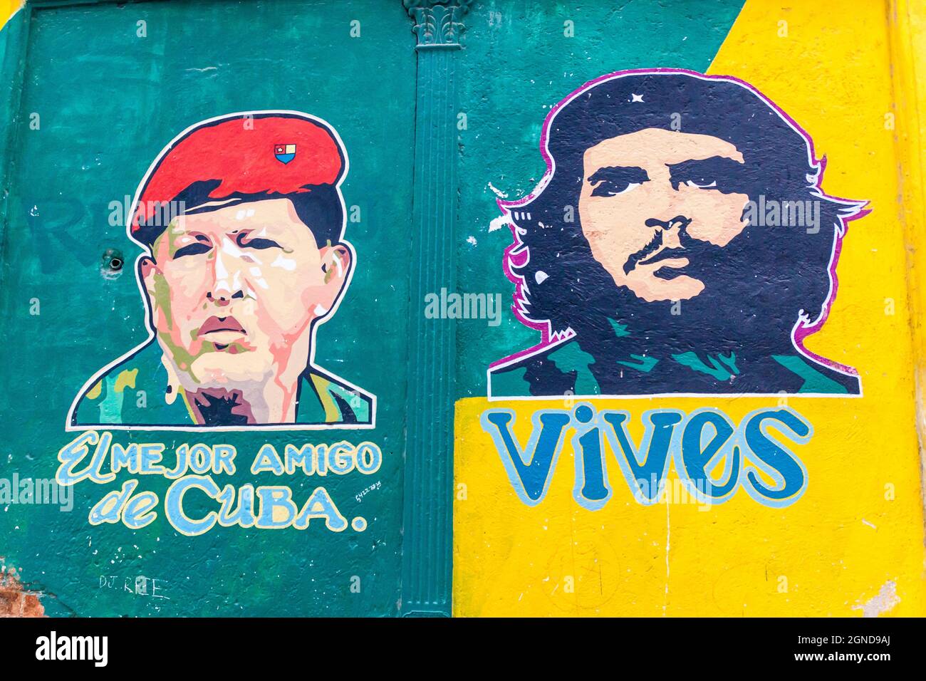 HAVANA, CUBA - FEB 23, 2016: Propaganda painting on a wall in Havana.It ...