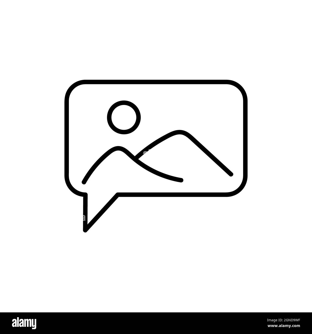 Comment icon. Flat pictogram for web. Line stroke. Simple picture ...