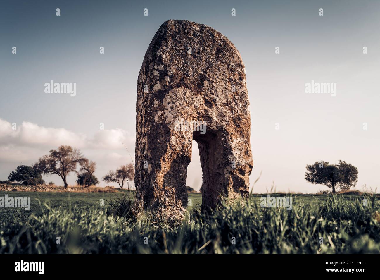 Mysterious monolith in the field. Pachna village. Limassol district ...