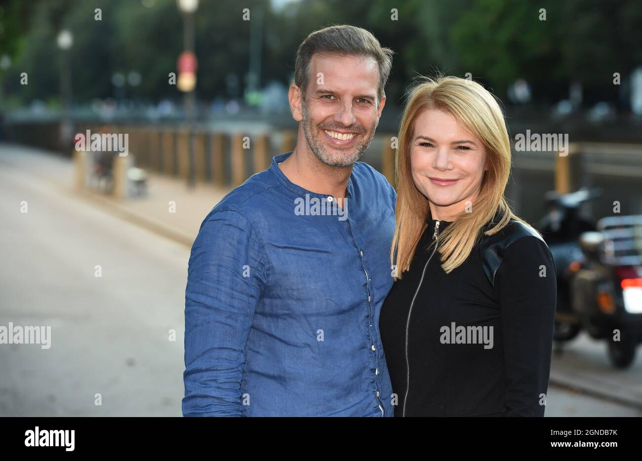 Munich, Germany. 24th Sep, 2021. Actor Florian Stadler and actress Silke Popp show off at "Movie ...