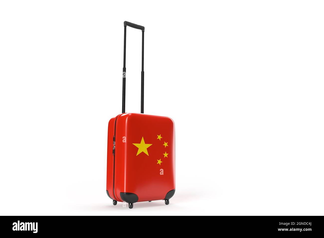 Travel suitcase with the flag of China. Travel concept. Isolated. 3D ...