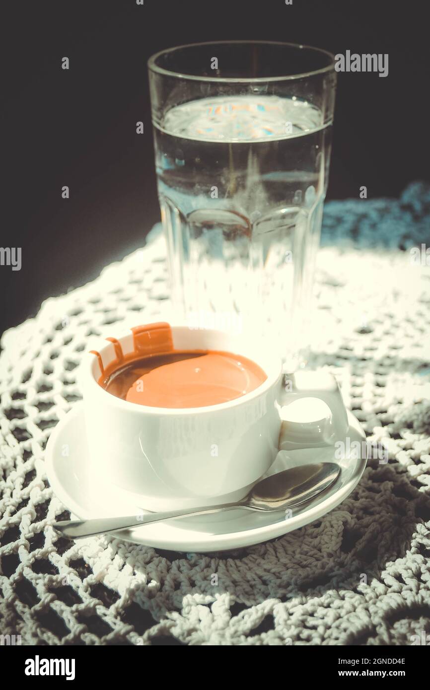 hot chocolate and water Stock Photo - Alamy