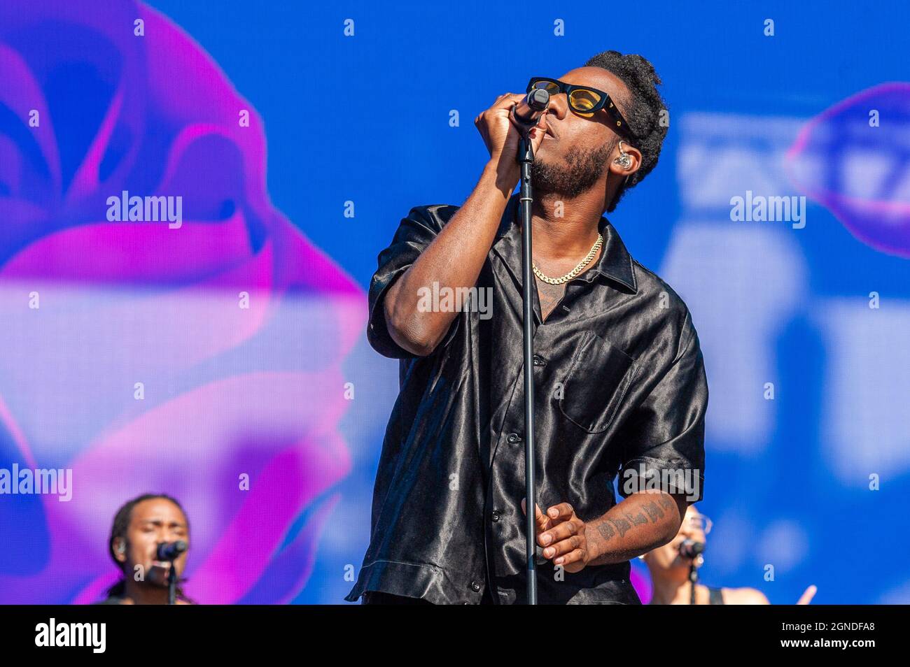 American soul singer Leon Bridges performs at the Governors Ball music ...