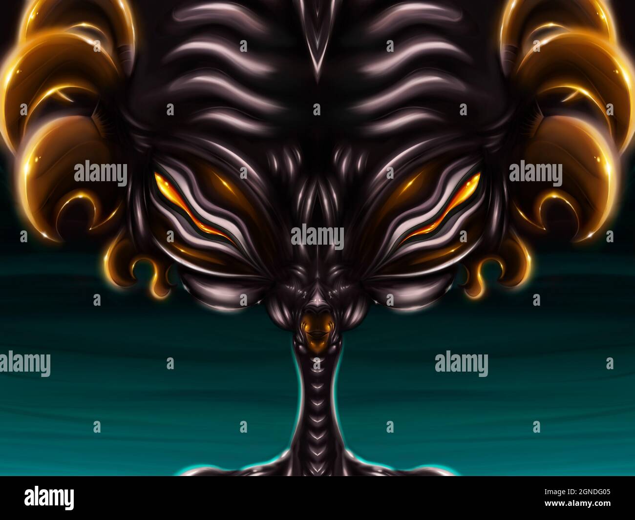 Great illustration of a six-eyed alien Stock Photo - Alamy